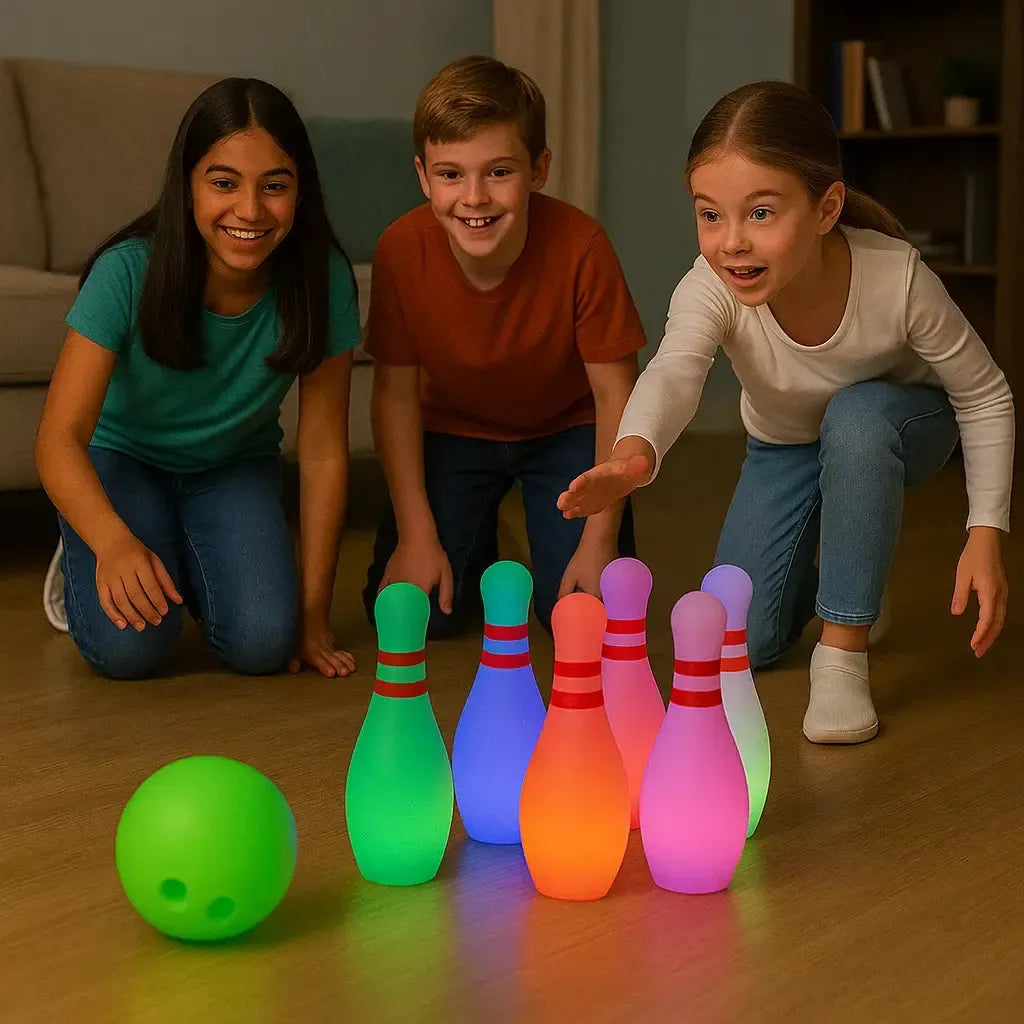 Light-Up Bowling Pin and Ball Set,Light up bowling toys,light up ...
