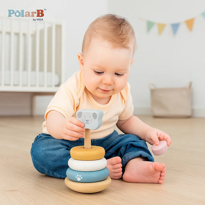PolarB Polar Bear Stacker,wooden stacking toy,stacker toy,Wooden shape ...